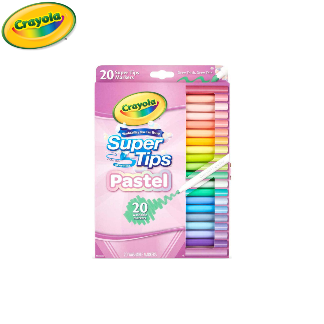 Set 20 Marcadores Súper Tips Pastel – Lavables – Punta Cónica 58-7516 ...